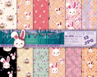 Bunny Digital Papers | Etsy