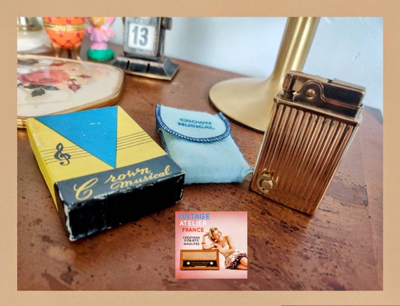 Crown Musical Lighter From the 1950s Gold Color With - Etsy