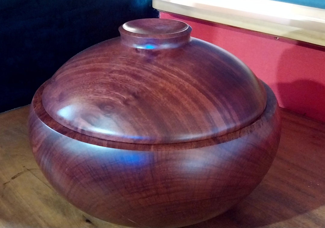 SALE Large Jarrah Tree Bowl Lid Tasmania Handmade Brown Bowl Australia ...