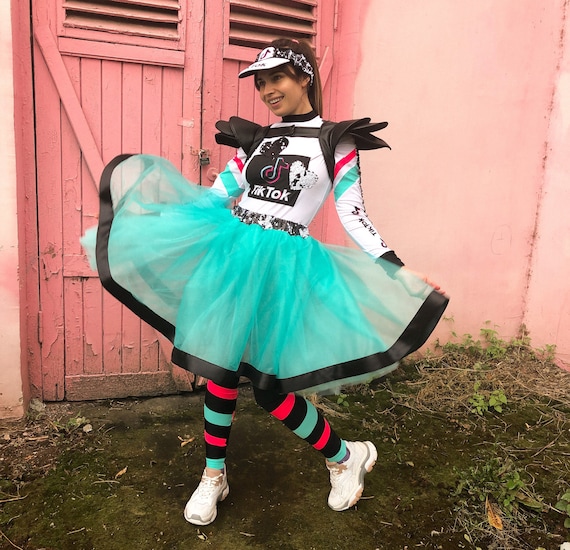 Tik Tok Party Costume Partial Tik Tok Dress Halloween Tic Etsy