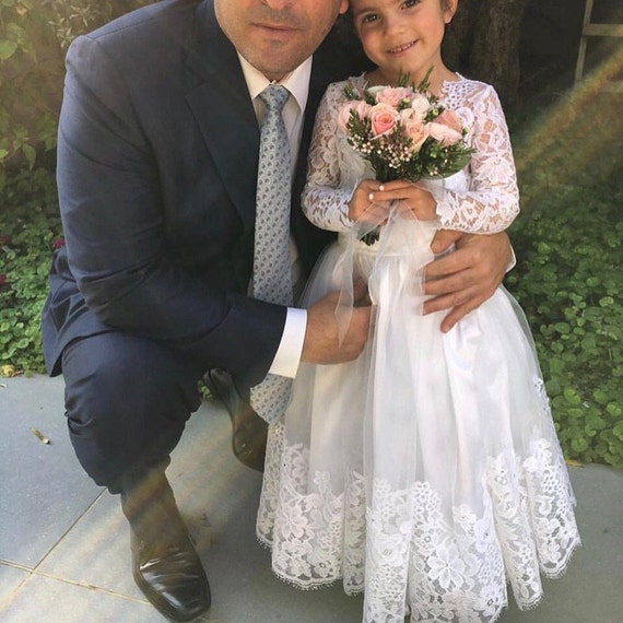 Designer Little Wedding Girl's Bride Dress Ball Gown Lace | Etsy