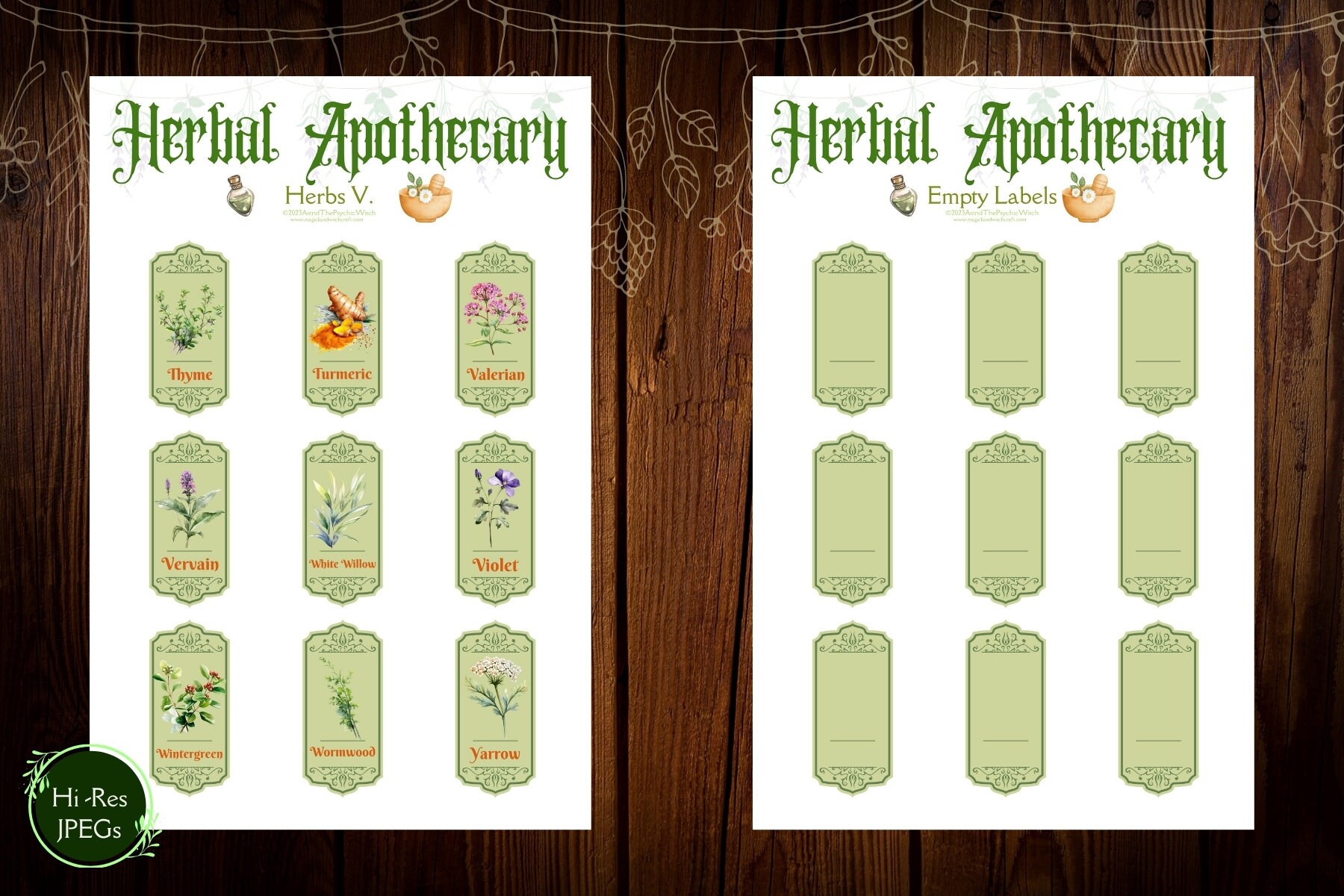 45 Printable Herb Labels Bundle, Apothecary, Instant Download, Herbal ...
