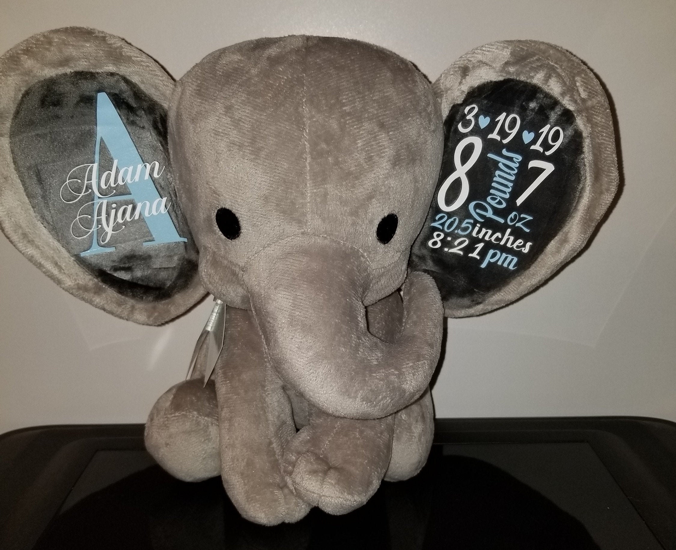 Baby stats elephant Baby Boy Baby Girl Personalized Birth | Etsy