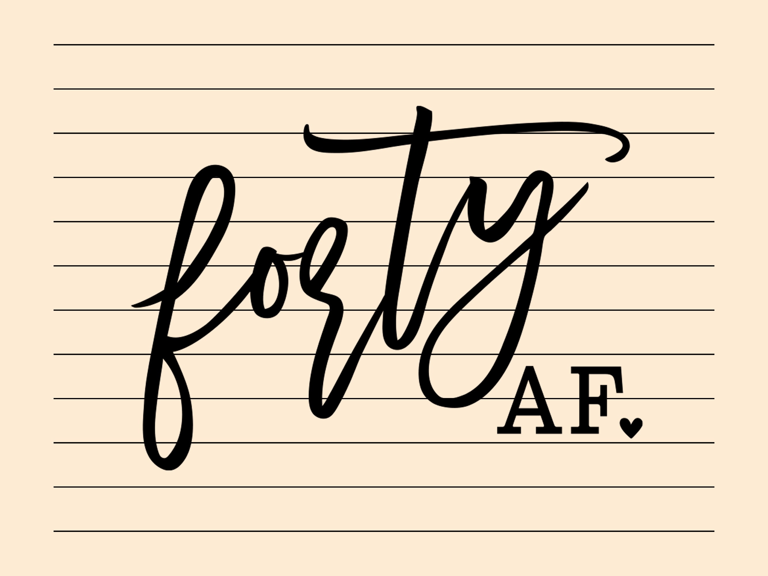 Forty AF Svg and Png 40th Birthday Svg Cuttable - Etsy