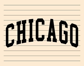 Chicago Svg, Digital Download, America Svg, College Font Svg, Chicago ...