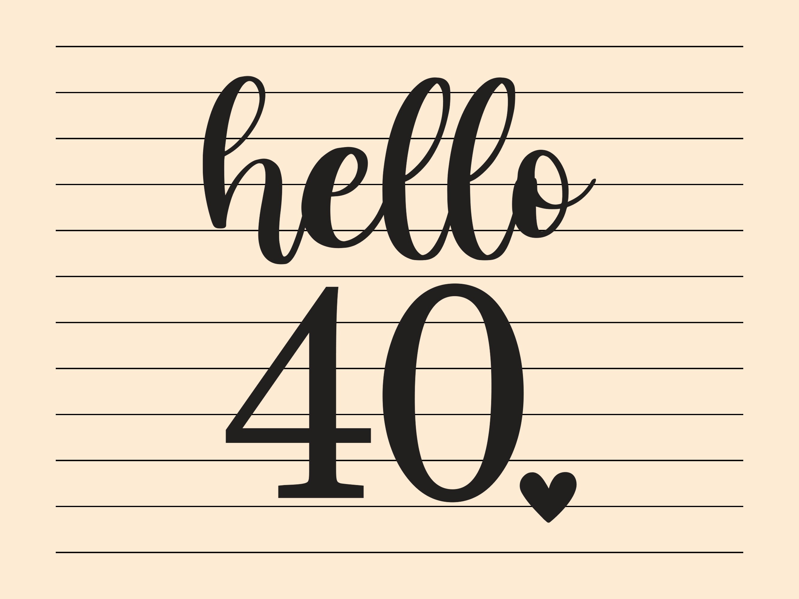 40th Birthday Svg and Png Hello 40 Svg Cut File Print - Etsy UK