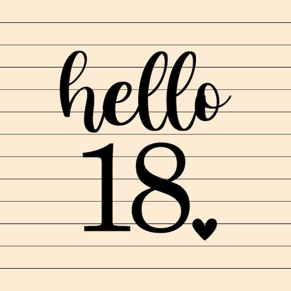 Hello 18 Svg 2005 - Etsy