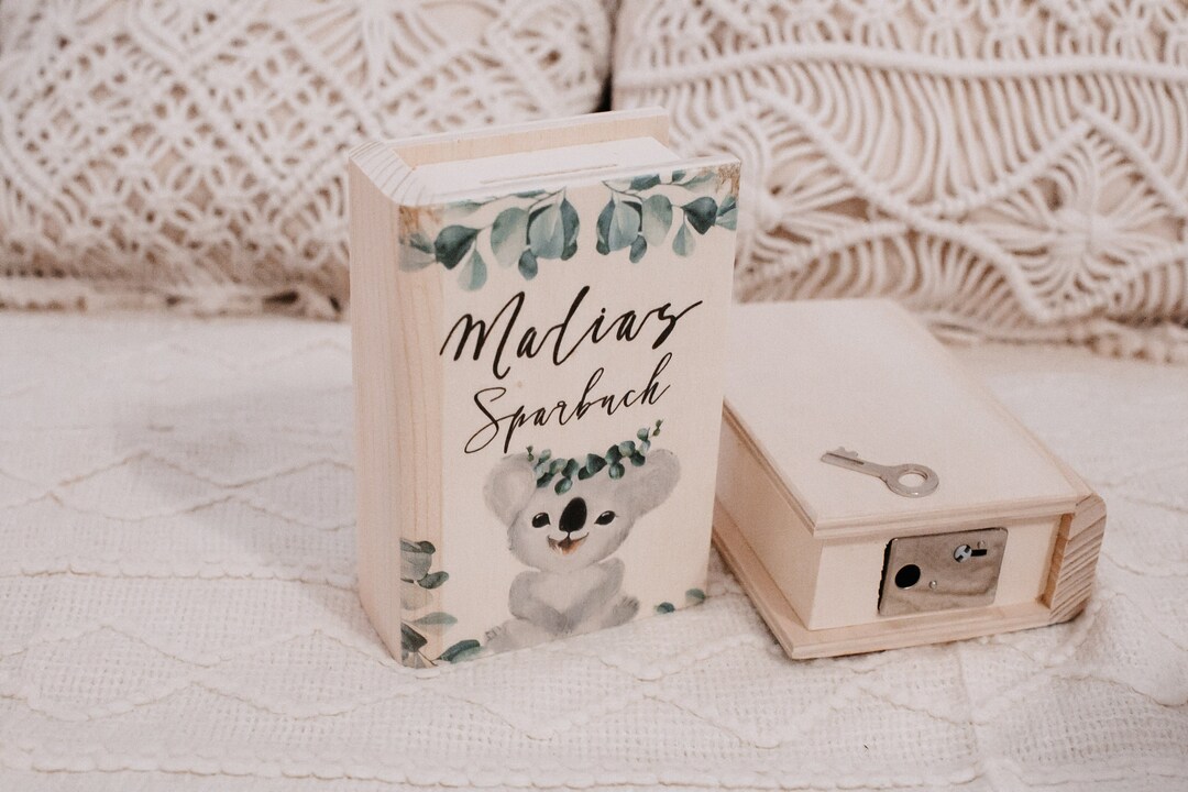 Money Box, Money Box With Name, Wood Money Box, Money Box, Koala Money ...