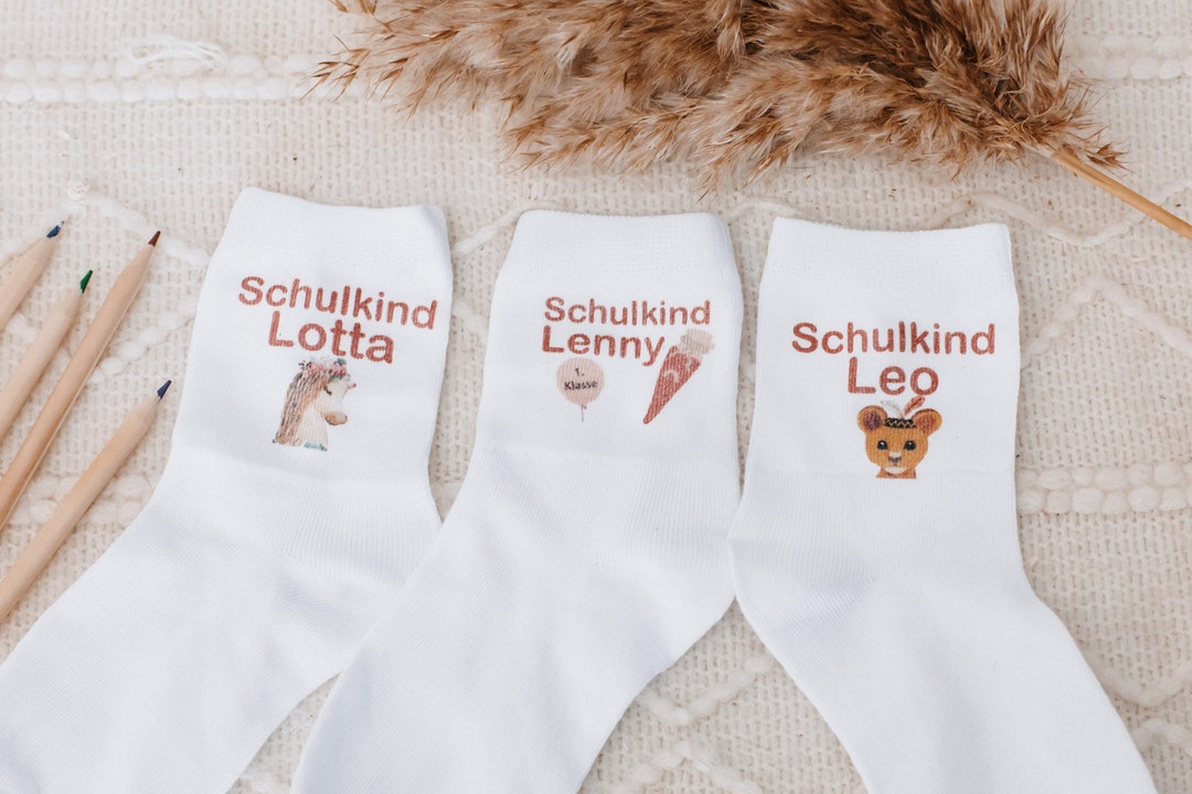 Schulkind Socken, Geschenk Einschulung, Schultüte, Socken Schulkind personalisiert, Outfit ...