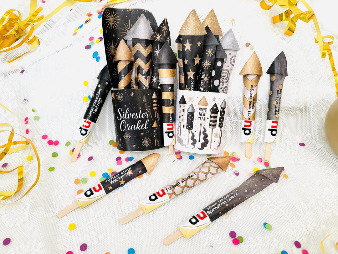 Duplo New Year's Eve Rocket Wrappers, Black and Gold, New Year's Eve ...
