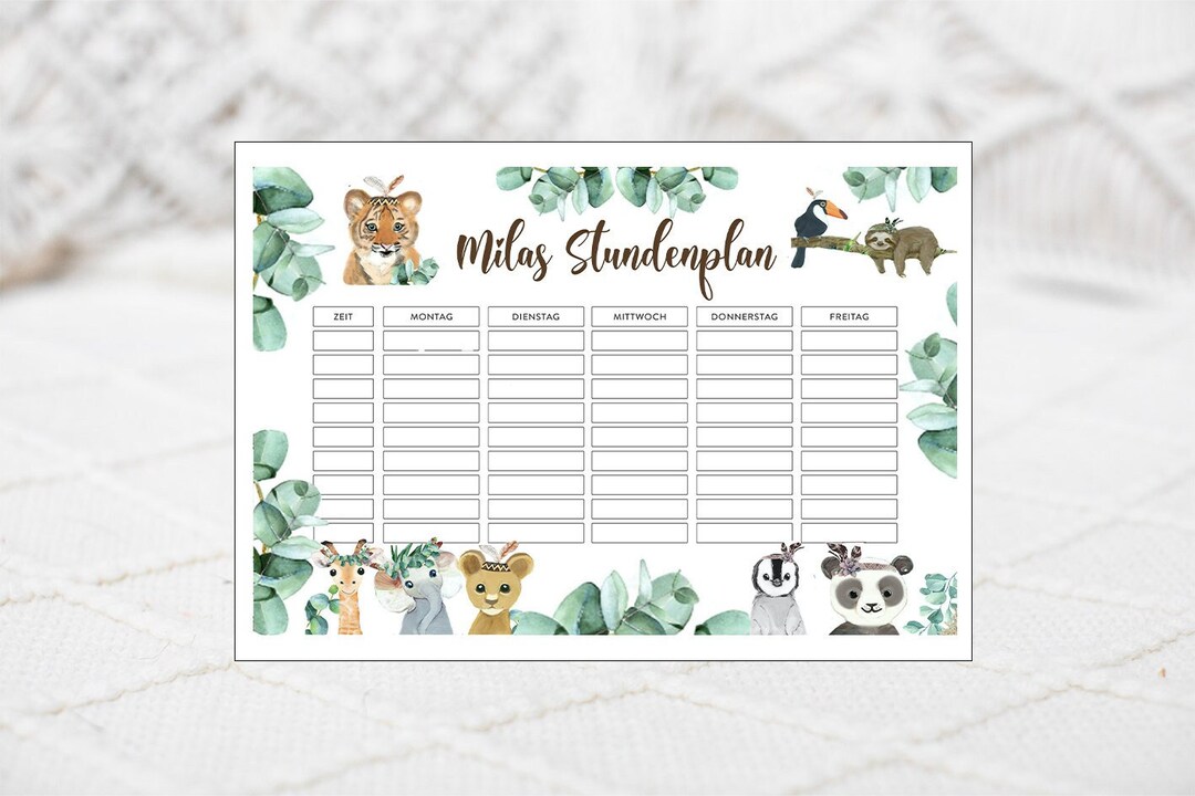 Personalized Timetable - Etsy