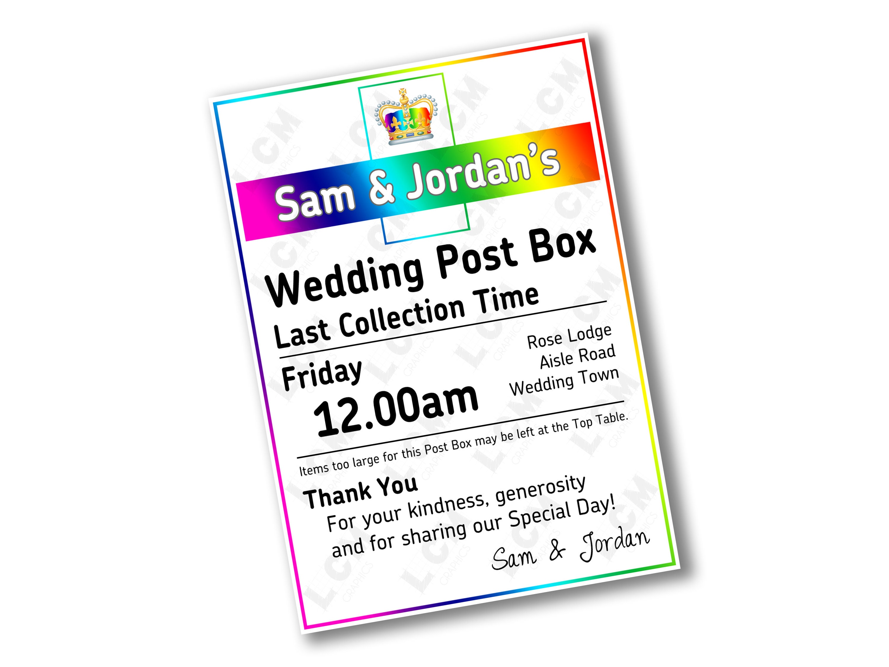 Wedding Post Box Template Free