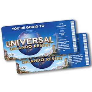 Personalised Universal Resort Ticket | Surprise Vacation Reveal ...
