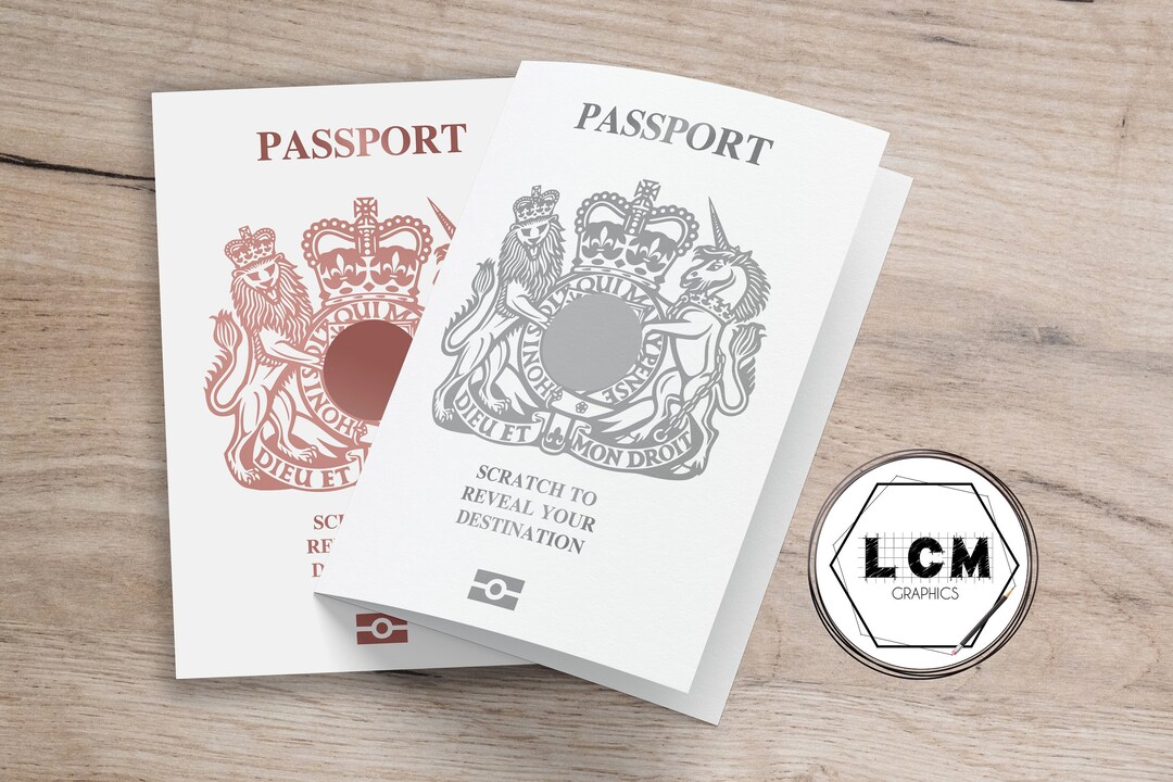Passport Scratch Card Surprise Holiday/trip Personalisable Reveal ...