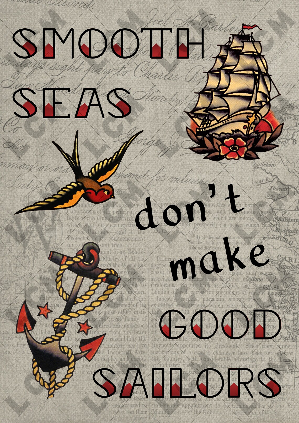 Smooth Seas Don't Make Good Sailors Print | Etsy
