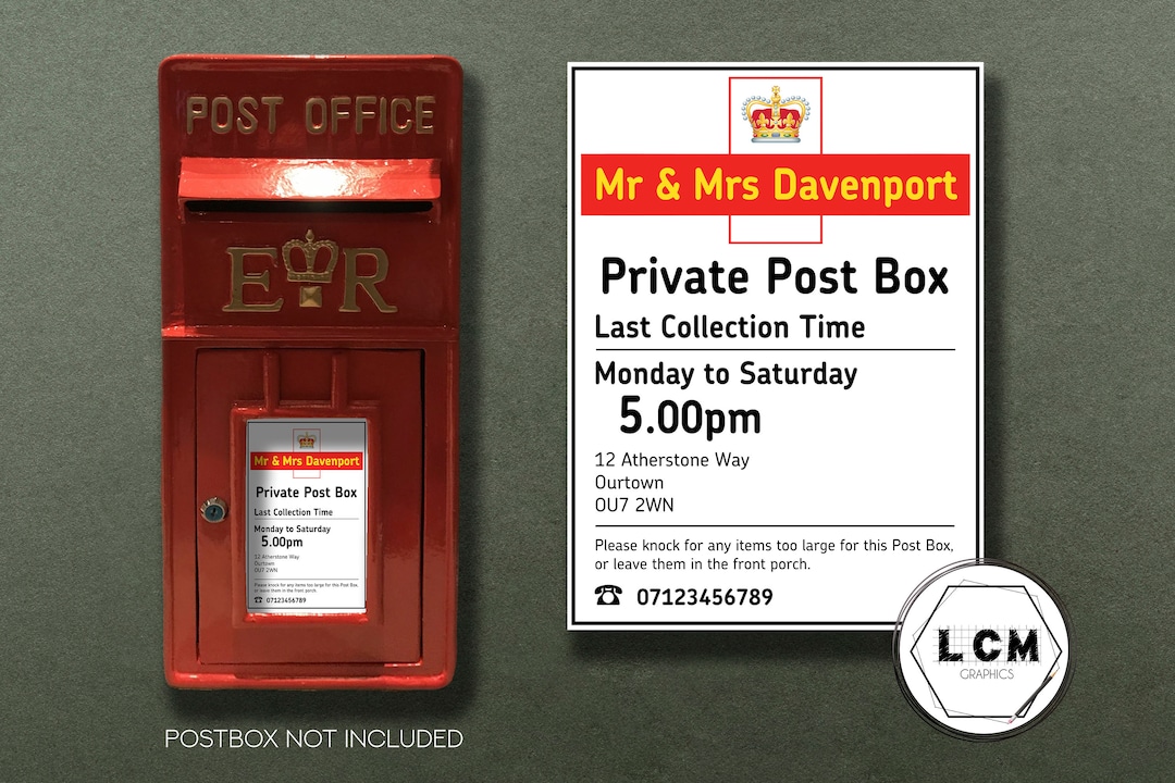 Royal Mail Private Post Box Sign/insert Outdoor Weatherproof ...