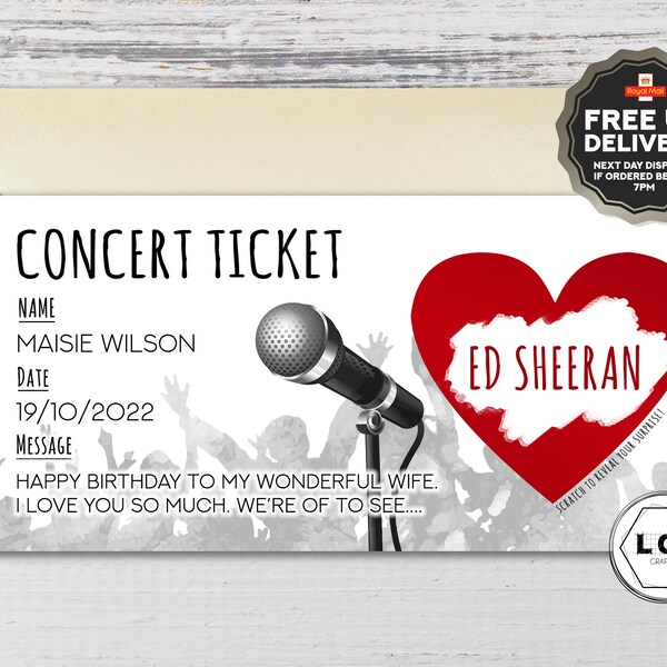 Concert Ticket Birthday Card - Etsy