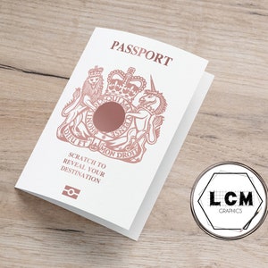 Passport Scratch Card Surprise Holiday/trip Personalisable Reveal ...