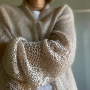 KNITTING PATTERN for Kristina Cardigan, Adjustable Body Length, Almost ...