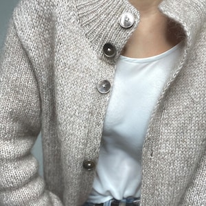 KNITTING PATTERN for Soft Loop Cardigan, Classic Sweater Cardigan With ...