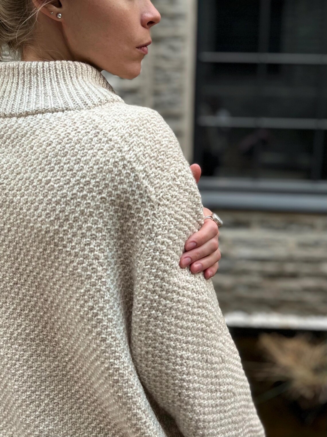 Oatmill Sweater Knitting Pattern: Relaxed Fit and Polo Neckline Jumper ...