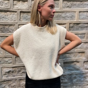 Pearl Texture Vest Knitting Pattern: Easy to Knit Tutorial (PDF Pattern ...