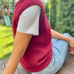 Crew Neck Vest Knitting Pattern: Easy Knit Tutorial (PDF Pattern) - Etsy