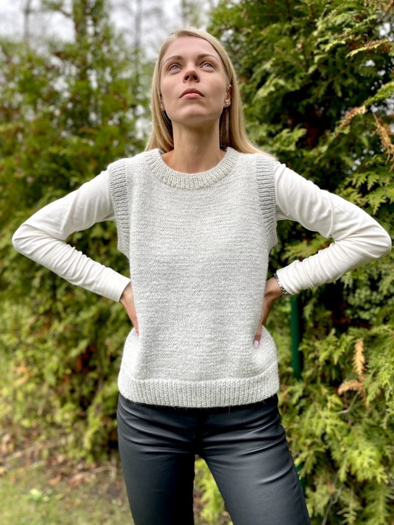 Vest PATTERN easy to knit beginner friendly knit tutorial - Etsy Polska
