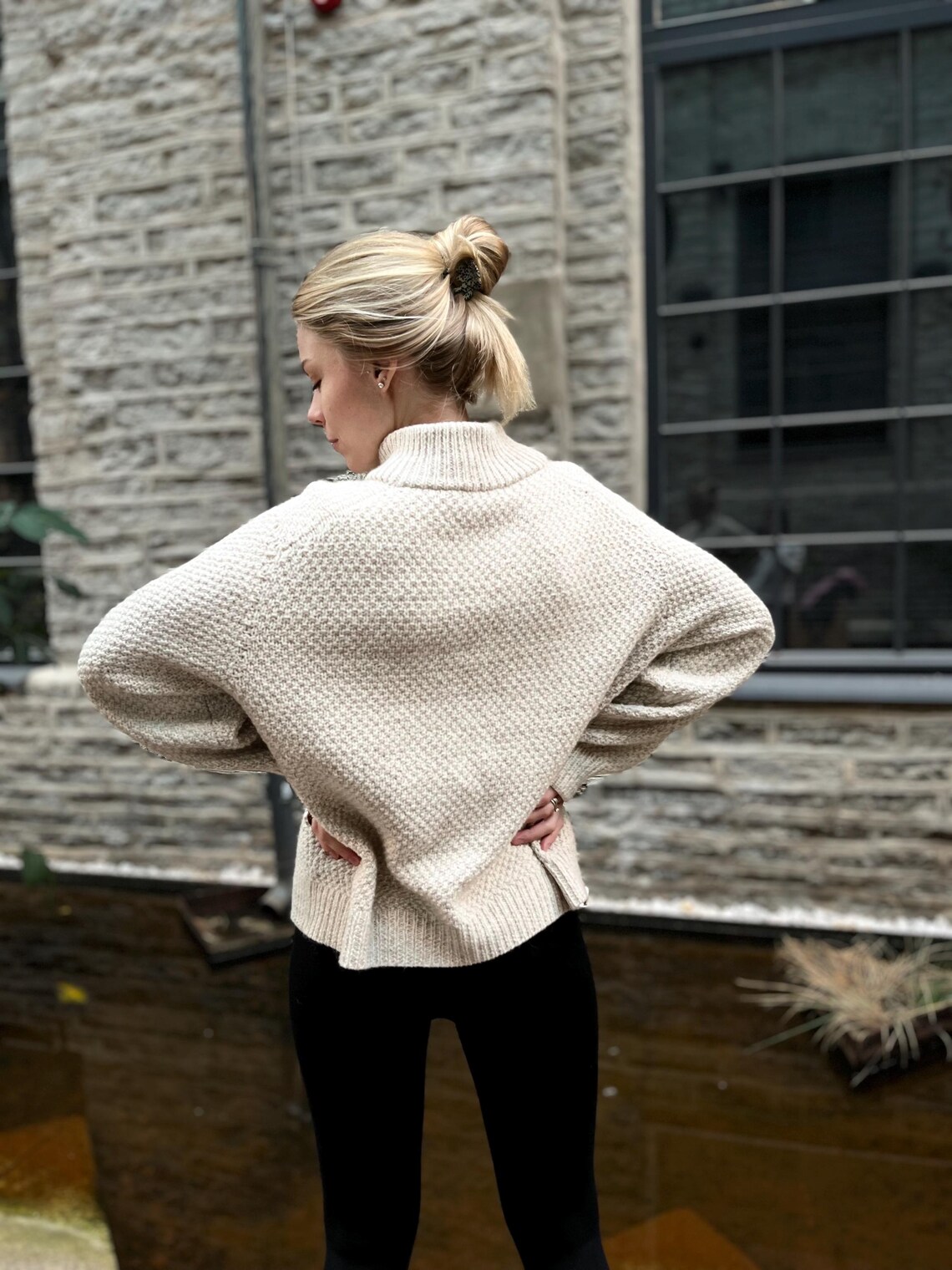 Oatmill Sweater Knitting Pattern: Relaxed Fit and Polo Neckline Jumper ...