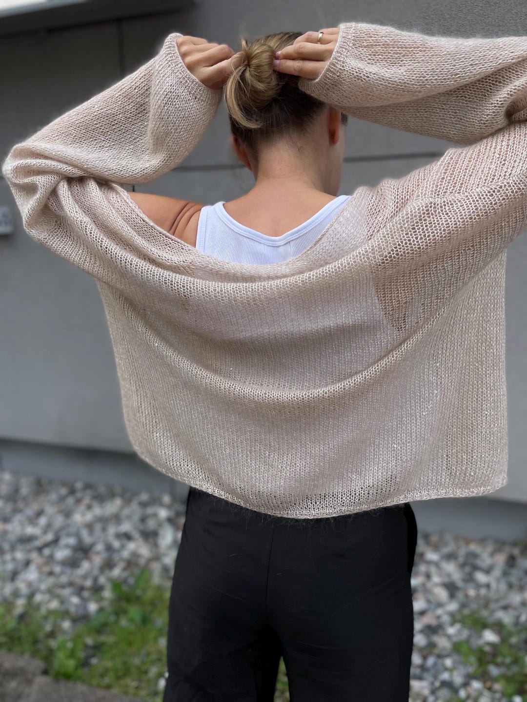 KNITTING PATTERN for Kristina Cardigan, Adjustable Body Length, Almost ...