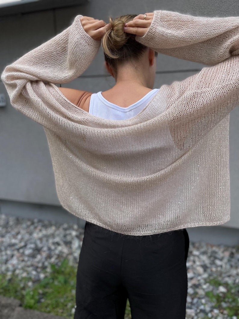 Kristina Cardigan Knitting Pattern: Loose Knit, Adjustable Length (PDF ...