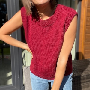 Crew Neck Vest Knitting Pattern: Easy Knit Tutorial (PDF Pattern) - Etsy