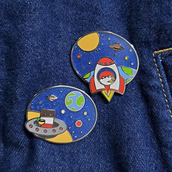 Polandball and Reichtangle in Space Glitter Enamel Pin A | Etsy
