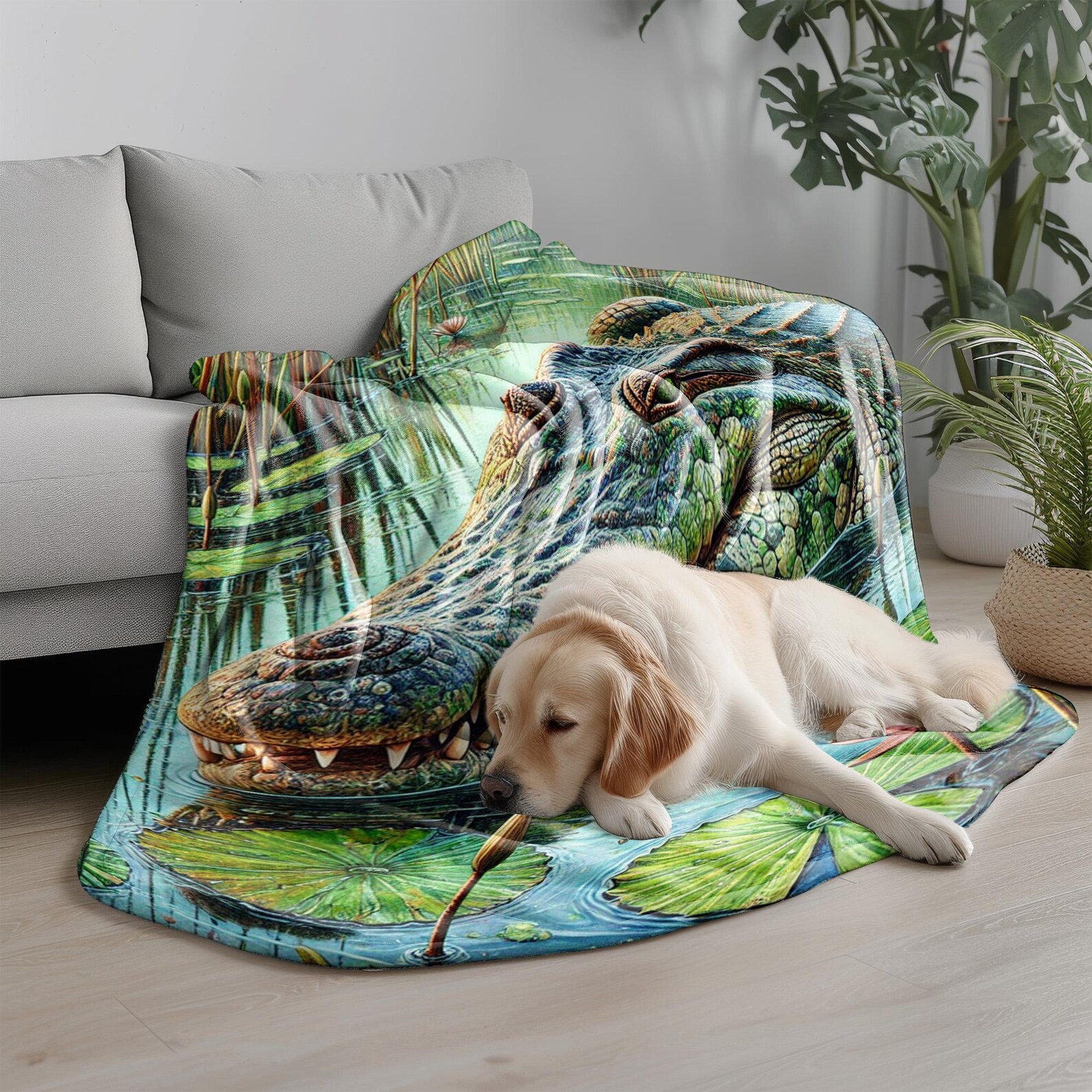 Realistic Crocodile Blanket, 3D Alligator Print Flannel Fleece Throw ...