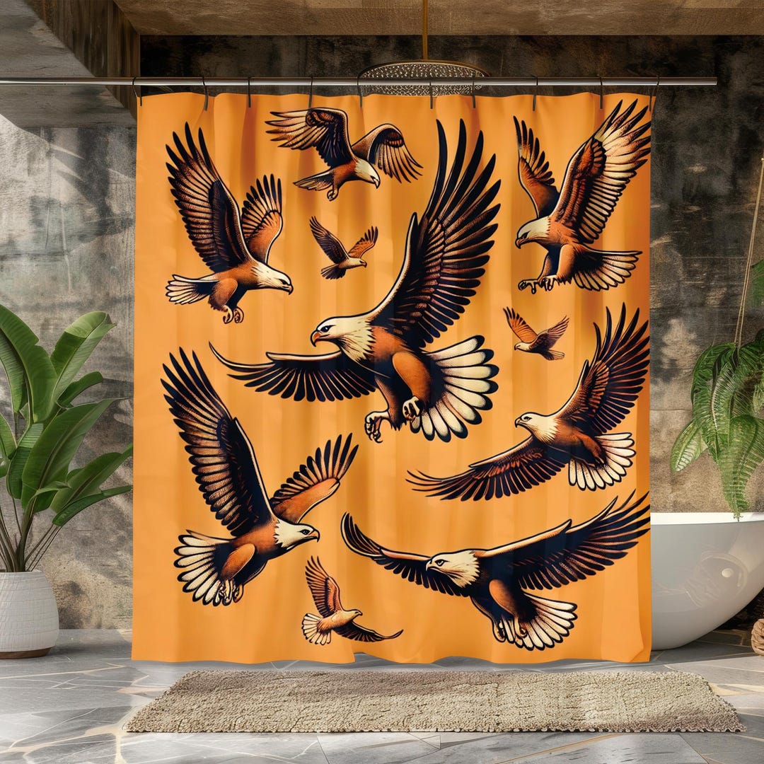 Eagle Shower Curtain - Waterproof Fabric Bath Curtain - Wildlife ...