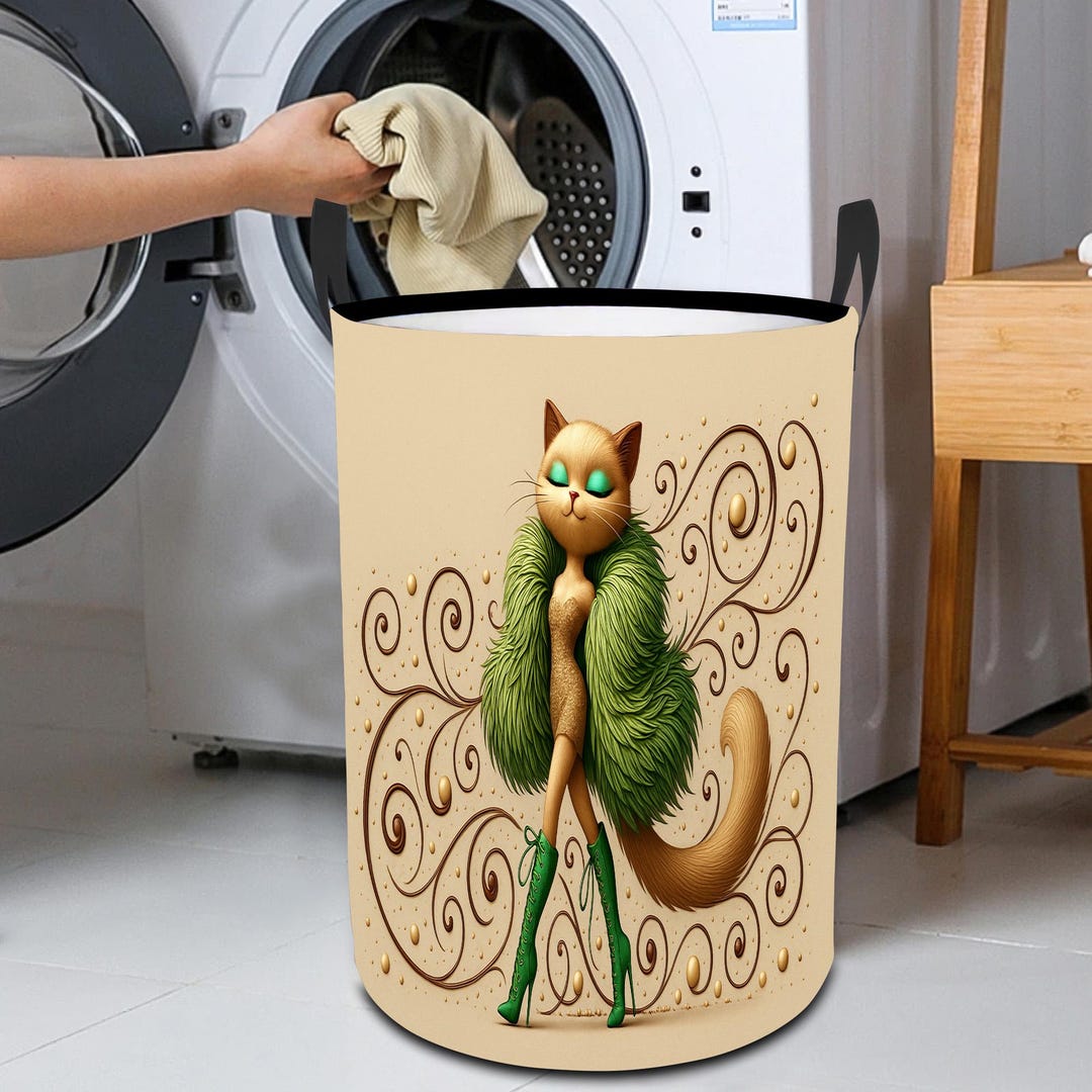 Glam Cat Laundry Basket – Laundry Organizer Baskets, Decorative Laundry ...