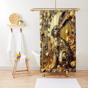 Steampunk Mechanical Rabbit Shower Curtain Abstract Clockwork Hare ...
