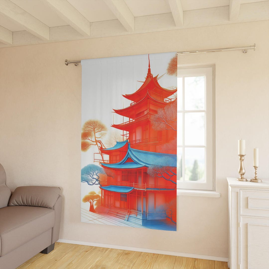 Japanese-style Window Curtains, Elegant Home Décor, Zen Room Divider ...