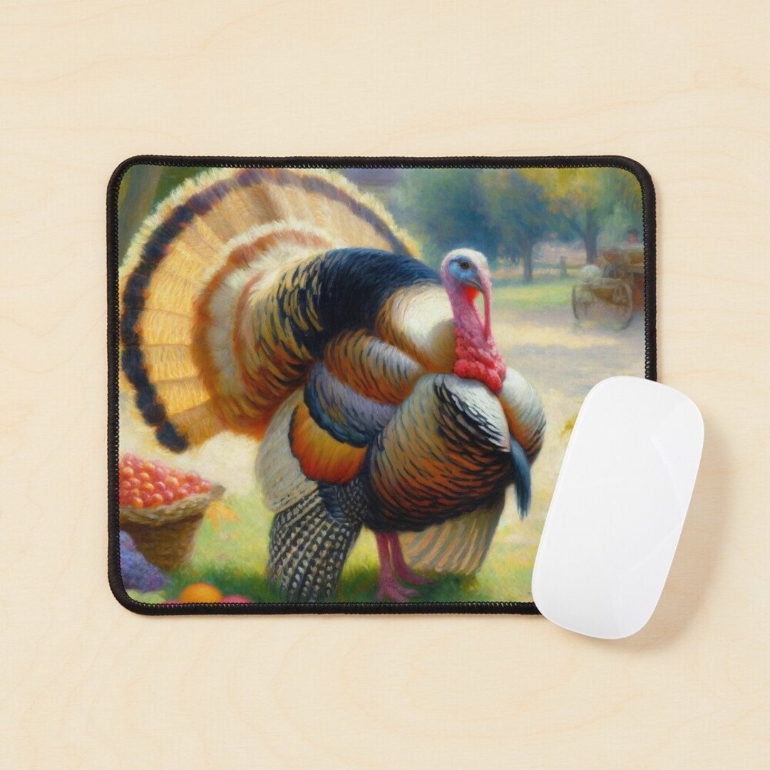 Colorful Turkey Art Mouse Pad, Small Desk Mat for Office and Home, Non ...