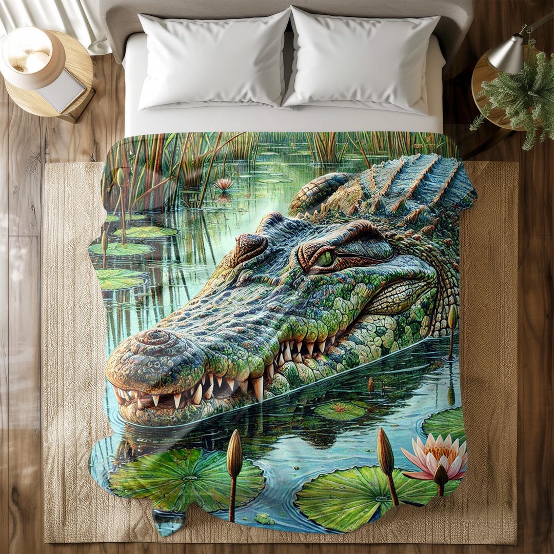 Realistic Crocodile Blanket, 3D Alligator Print Flannel Fleece Throw ...