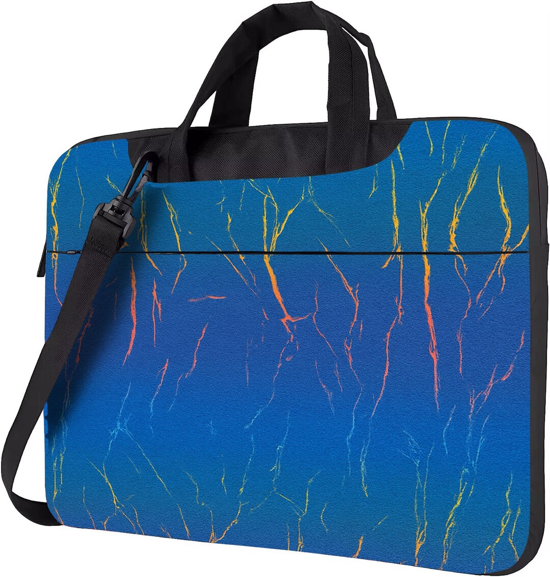 Blue Marble Lightning Laptop Bag 13–15 Inch With Strap, Modern Canvas ...
