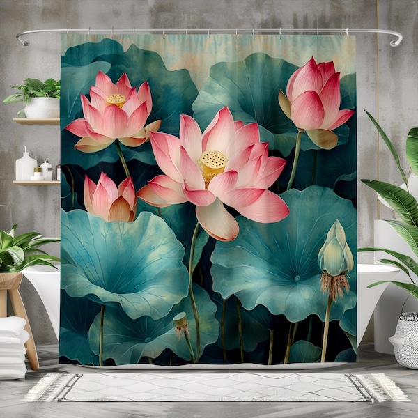 Lotus Shower Curtain - Etsy