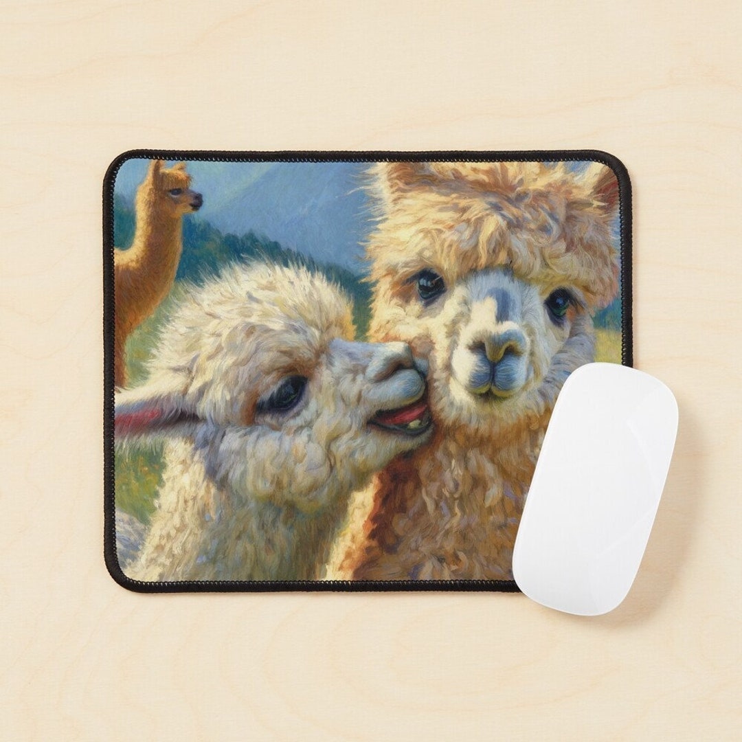 Cute Alpaca Friends Mouse Pad - Adorable Animal Print - Smooth Surface ...