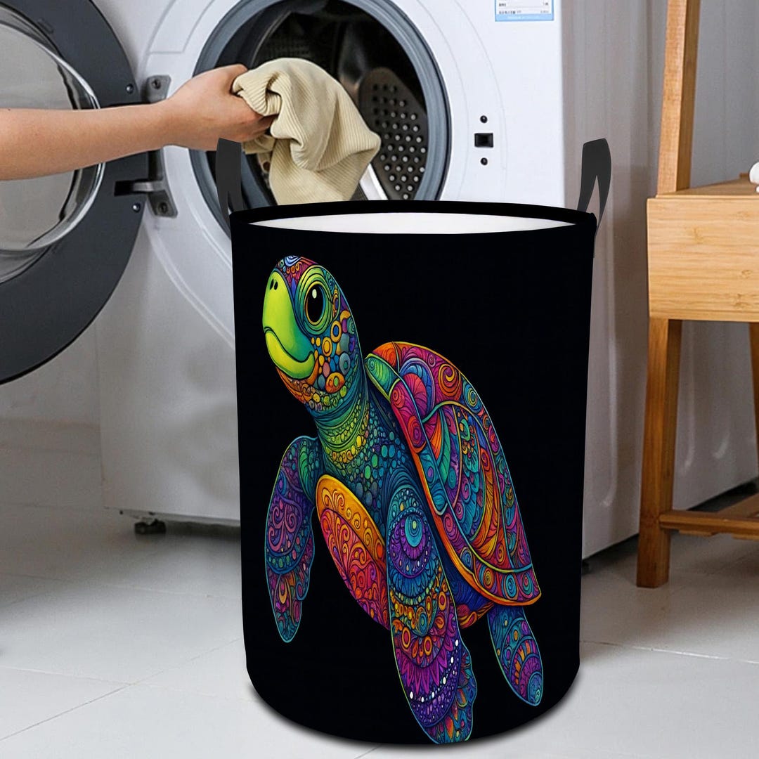 Colorful Turtle Laundry Basket – Collapsible Waterproof Hamper With ...