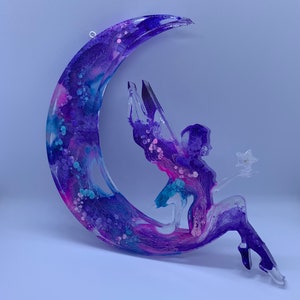 Fairy on Crescent Moon - Etsy