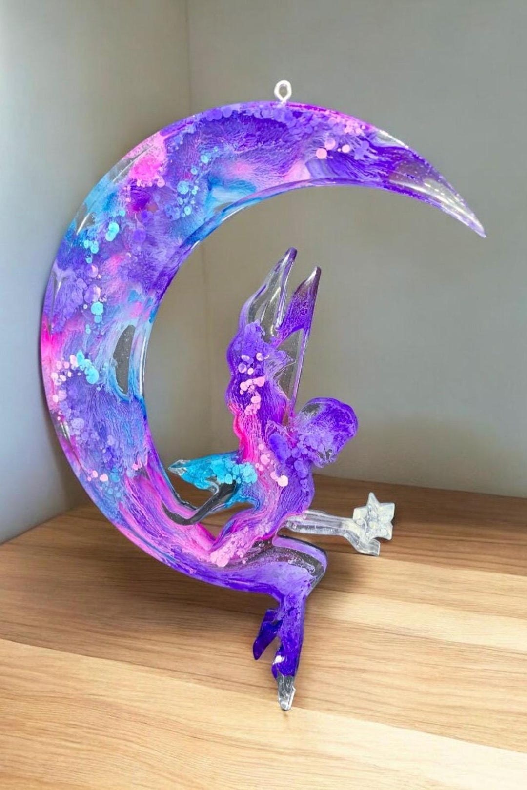 Fairy on Crescent Moon - Etsy