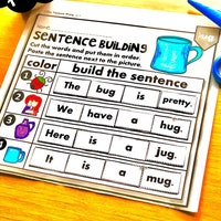 Phonics Worksheets CVC Short Vowels sentence Building kindergarten ...