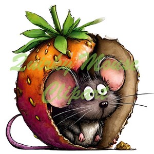 Watercolor Mouse Clipart: 52 Funny Animal Images (digital Download ...