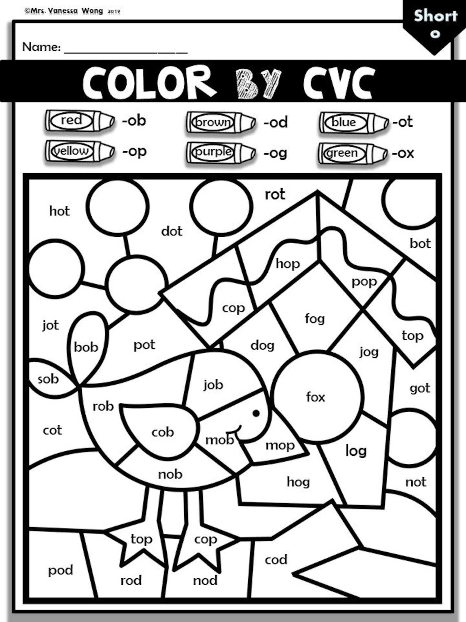 Phonics Worksheets-cvc Color by Code. Winter Theme. Prek/kindergarten ...