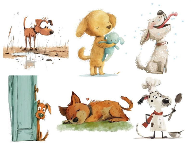 Funny Dog Clipart Bundle | Quirky Dog Clipart Bundle | Silly Farm ...